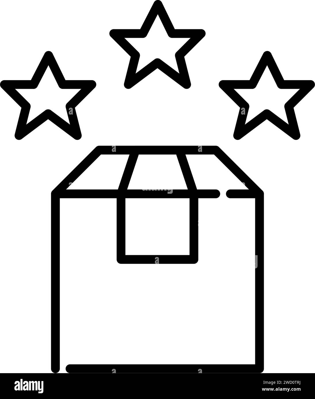 Delivery parcel with stars. Good ratings. Pixel perfect icon Stock ...