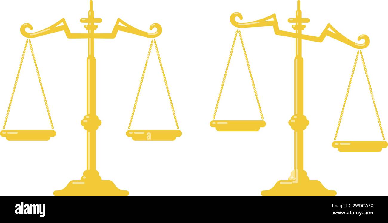 Balanced scales and tilted scales.Vector art that is easy to edit Stock ...