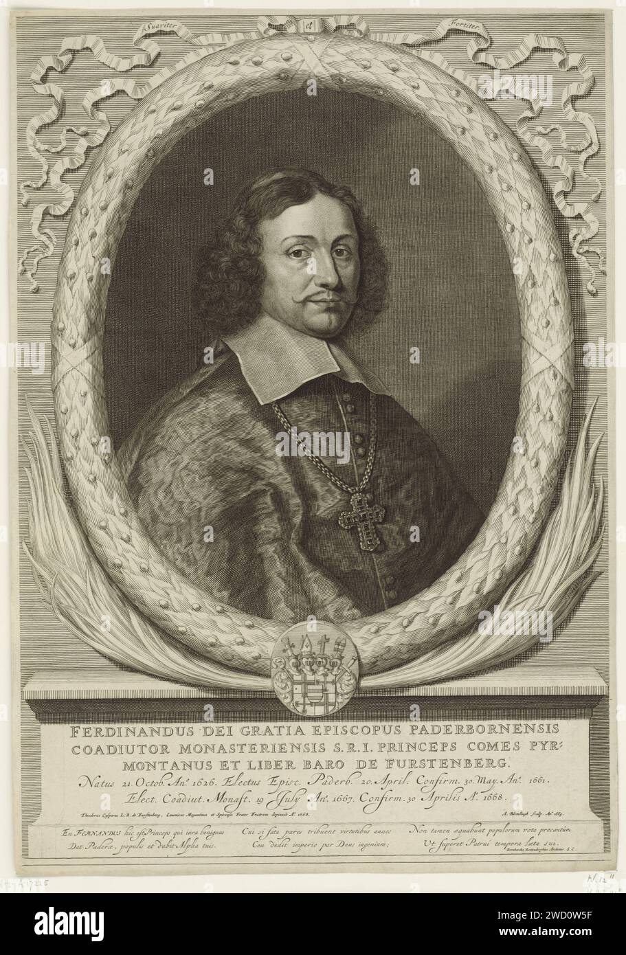 PortraT van Ferdinand van Fürstenberg, Prins-Bisschop van Paderborn ...