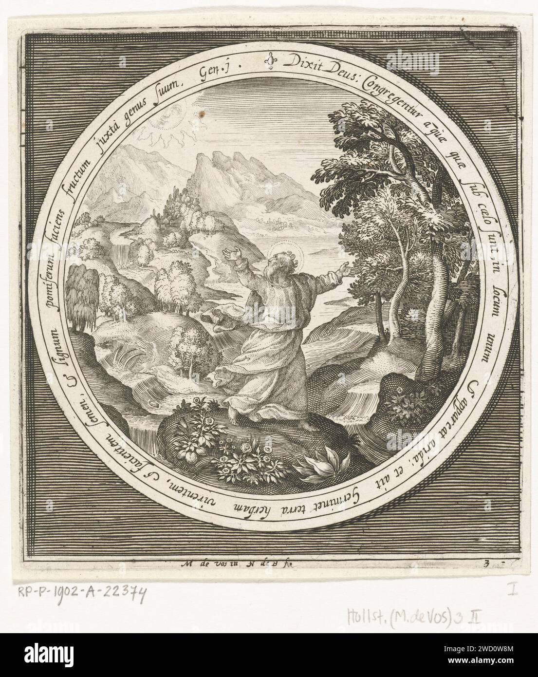 Third day of creation: God creates land and seed -forming plants and ...