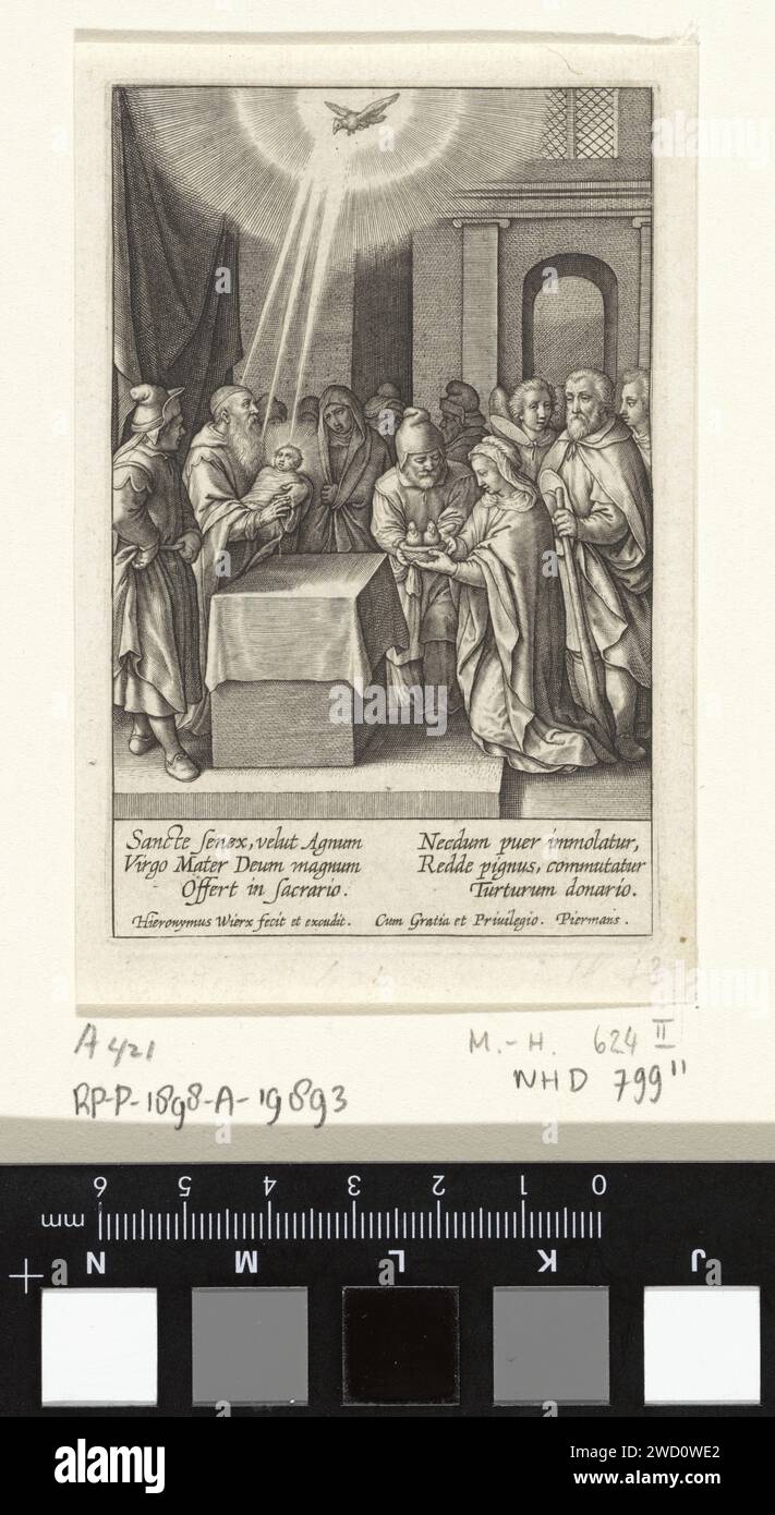 Presentation in the Temple, Hieronymus Wierix, 1563 - Before 1619 print The high priest Simeon ...