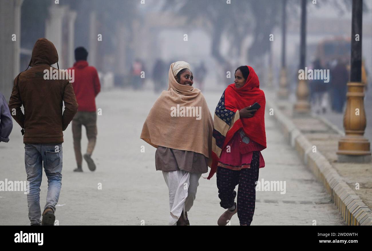 Ayodhya, India. 14th Jan, 2024. AYODHYA, INDIA - JANUARY 17: The people of Ayodhya are excited ...