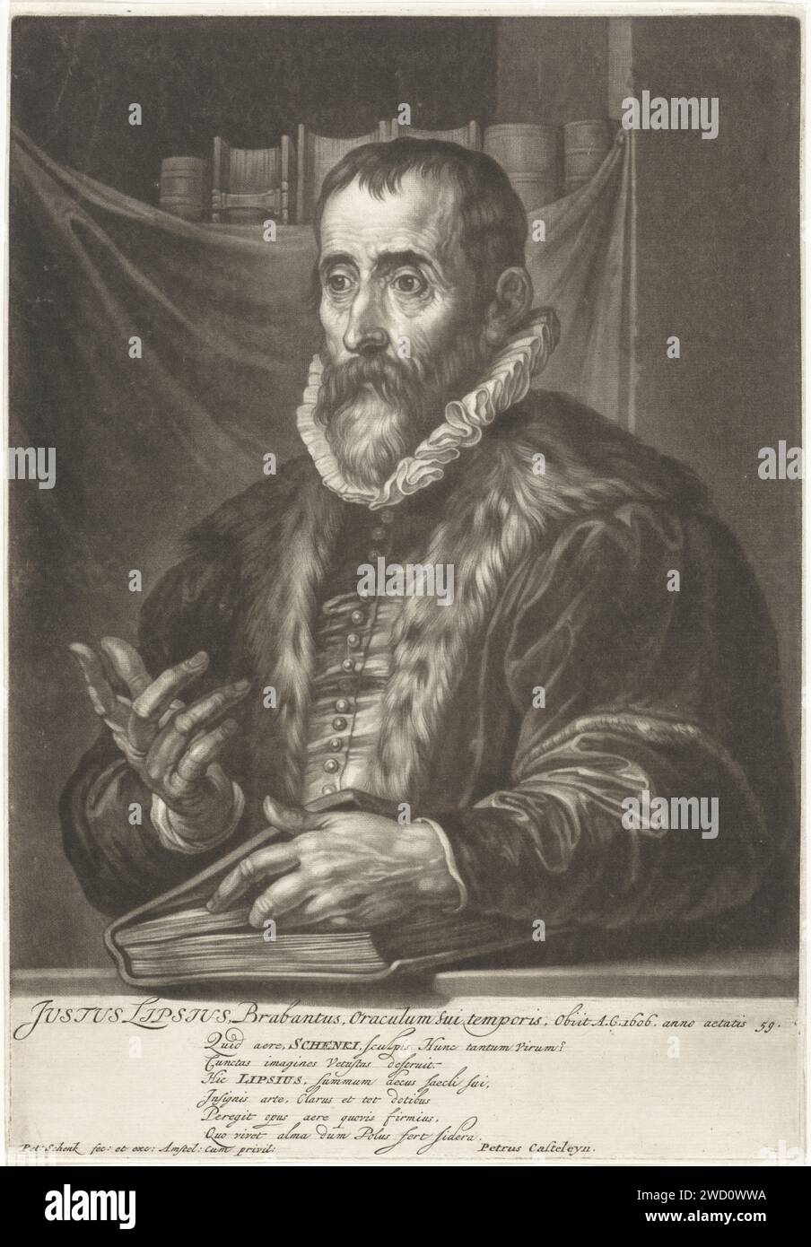 Portrait of Justus Lipsius, Pieter Schenk (I), After Anthony Van Dyck ...