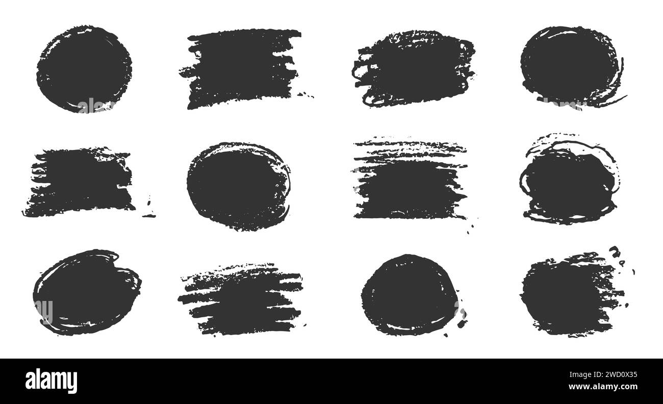 Chalk texture stain set. Hand drawn chalk background doodle effect ...