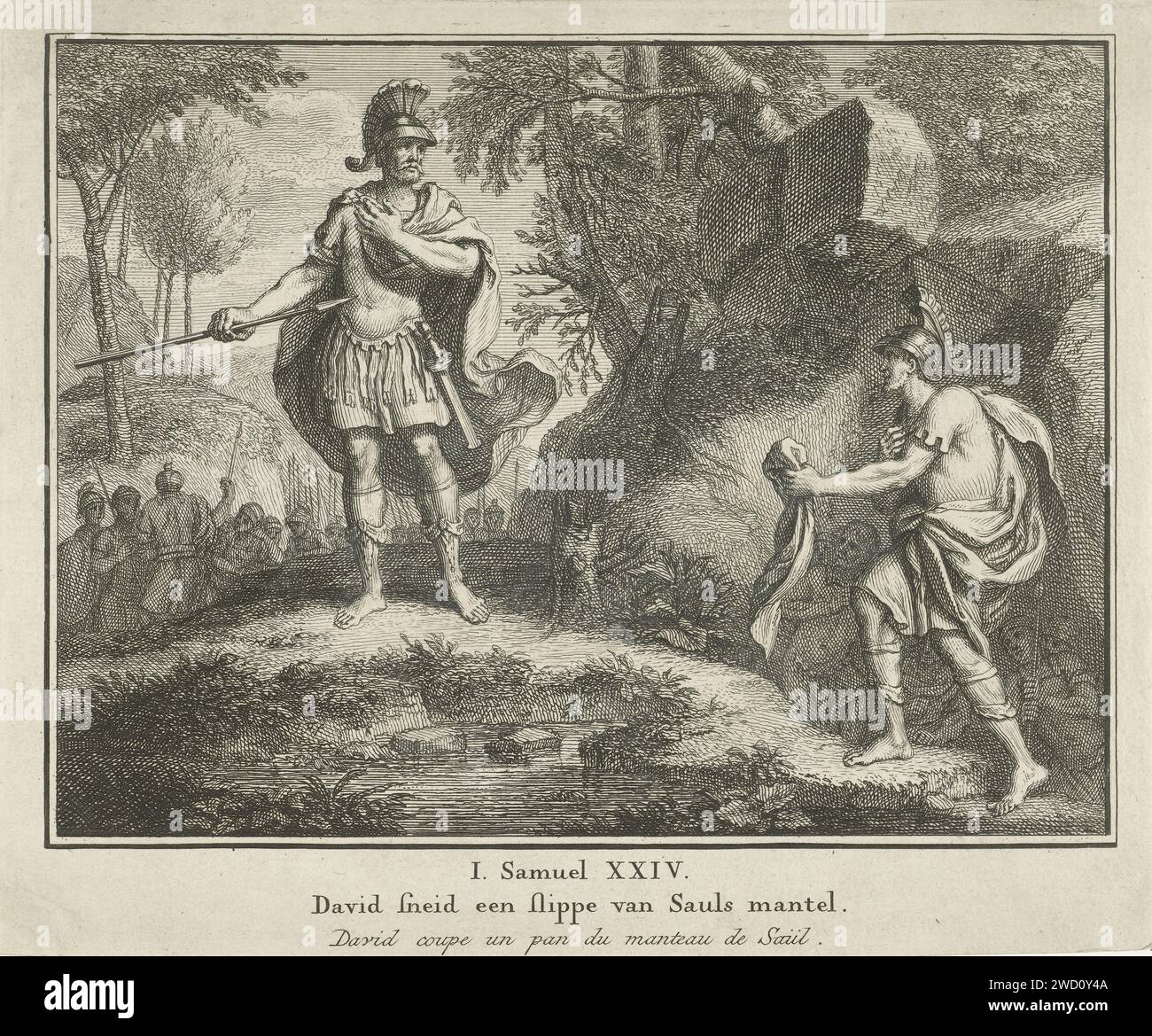 David shows Saul the piece of his cloak, Jacob Folkema, 1702 - 1767 ...