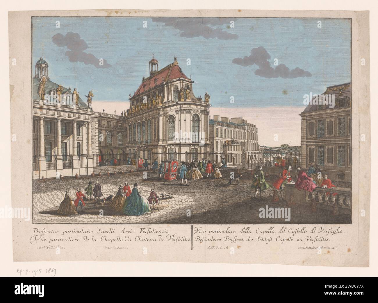 View of the Chapel of Palace Versailles, Georg Balthasar Probst, Johann ...