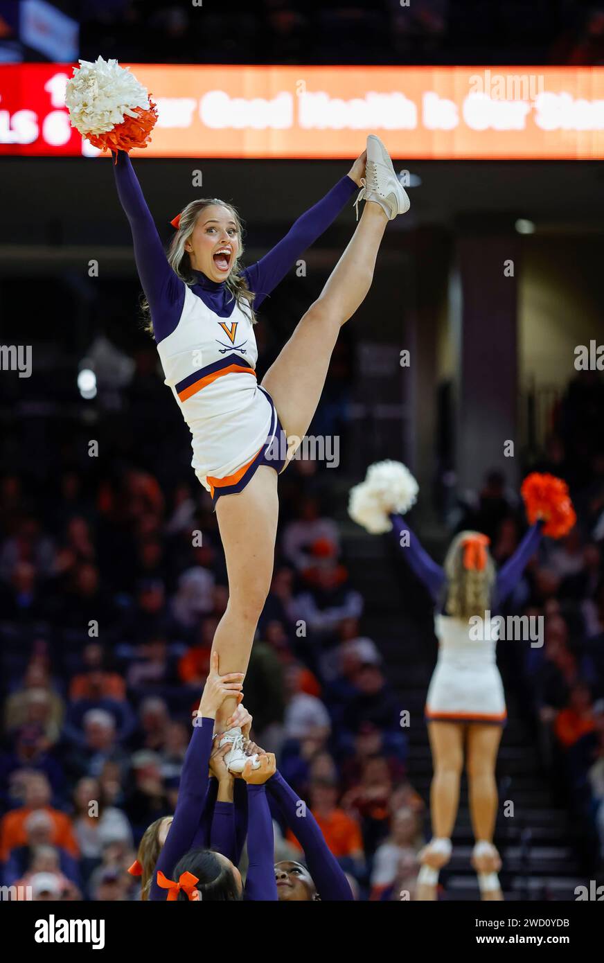 Charlottesville, VA, USA. 17th Jan, 2023. A Virginia cheerleader ...