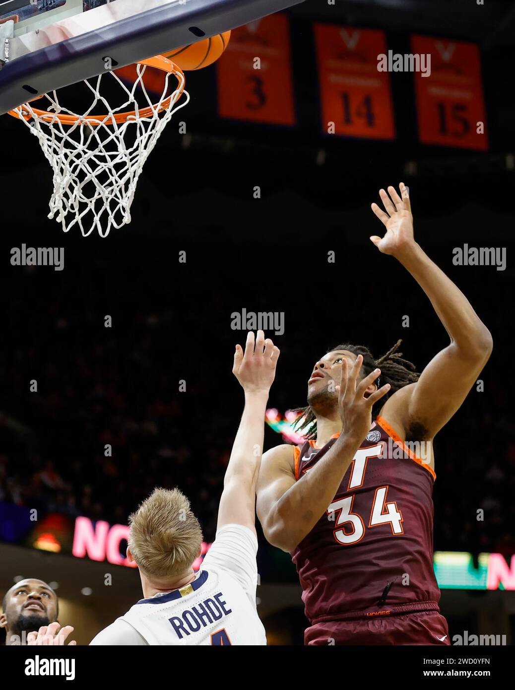 Charlottesville, VA, USA. 17th Jan, 2023. Virginia Tech Hokies Forward ...