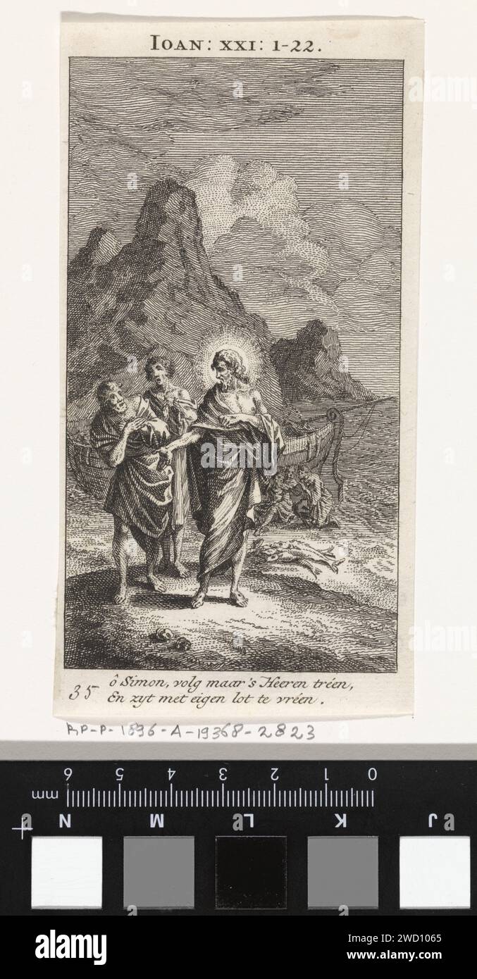 Christ appears at Lake Galilee, Anonymous, After Jan Luyken, 1712 print Amsterdam paper etching ...