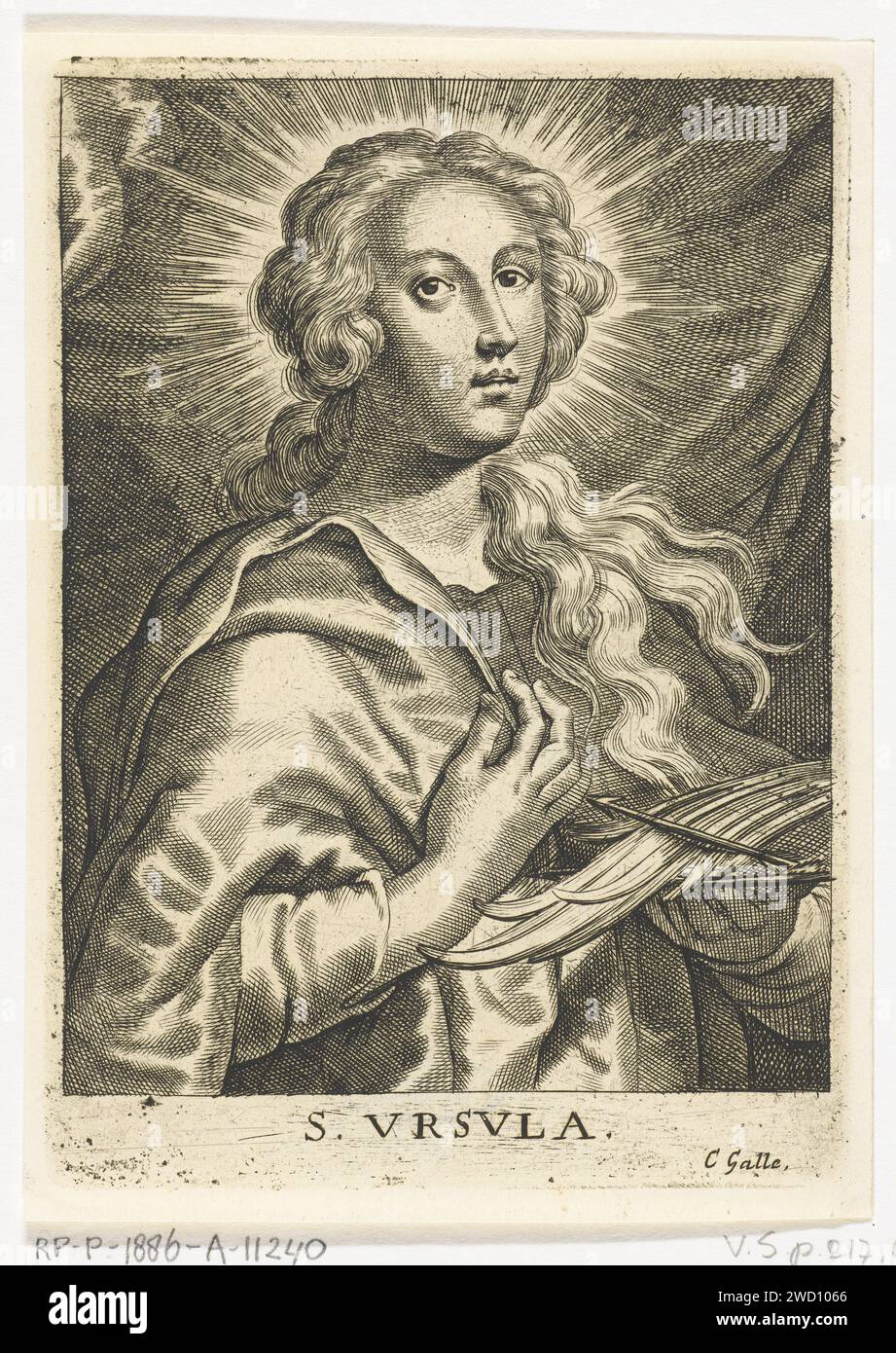 Holy Ursula with two arrows, Schelte Adamsz. Bolswert, after Peter Paul ...