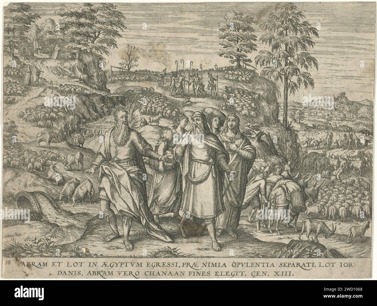 Divorce between Abraham and Lot, Symon Novelanus (attributed to), 1577 - 1627 print Lot and ...