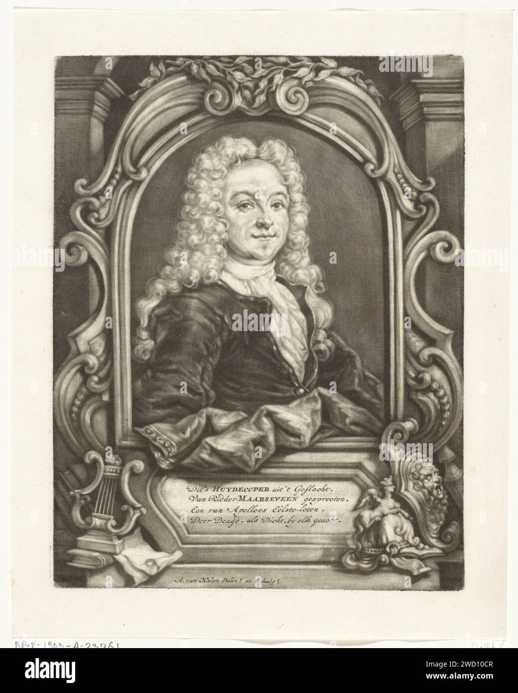 Portrait of Balthazar Huydecoper, Arnoud van Halen, 1715 - 1732 print ...