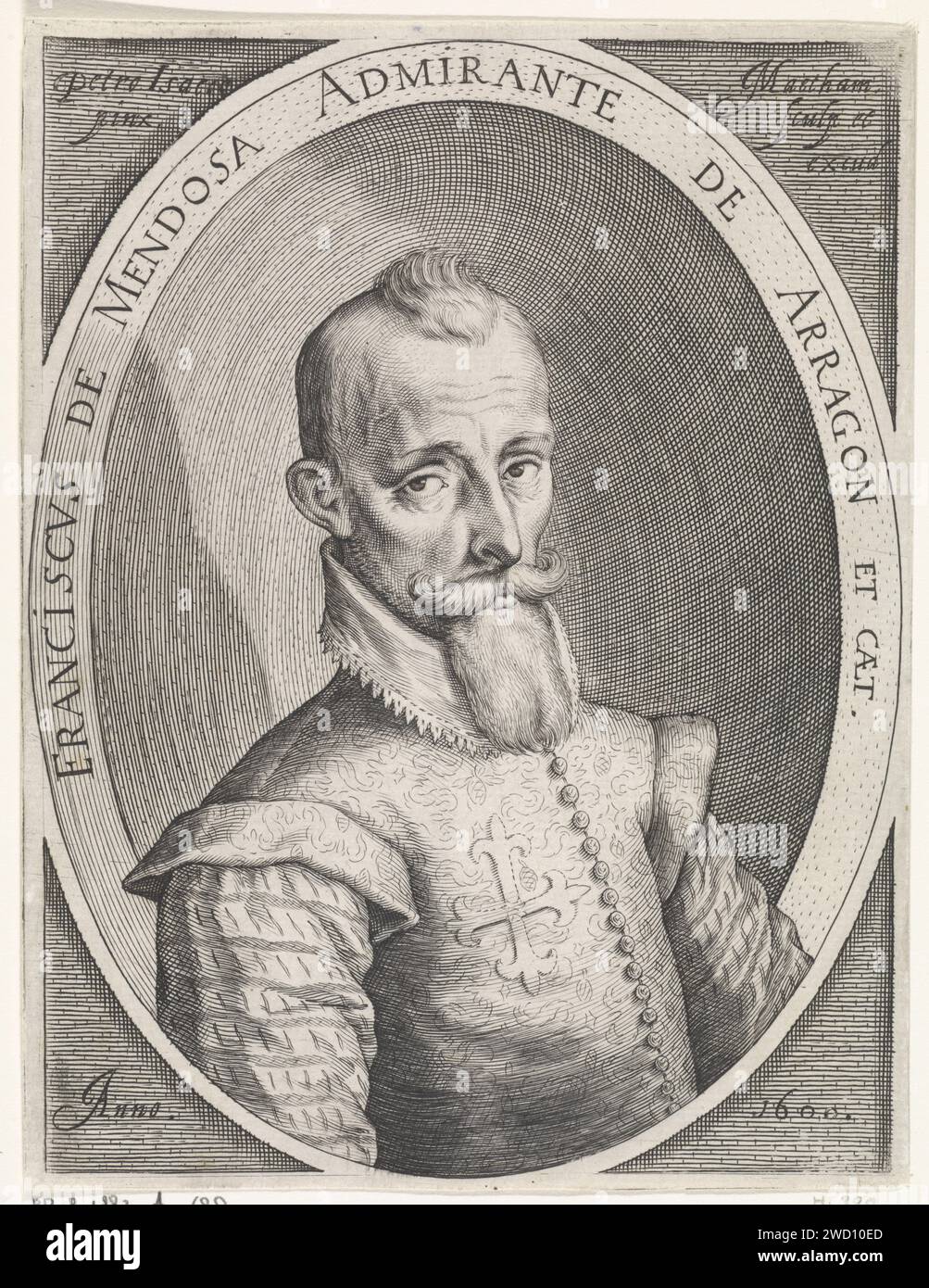 Portret Francisco Hurtado de Mendoza, Jacob Matham, After Pieter ...