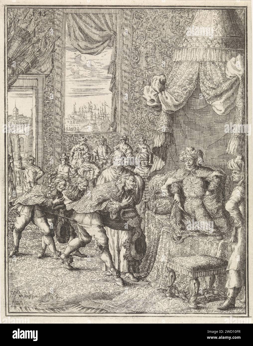 Vasco da Gama on audience at King of Calcutta, Herman Padtbrugge, 1676 ...