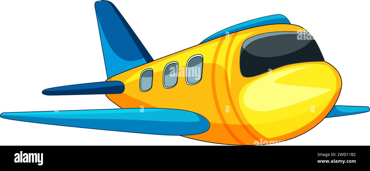 Brightly colored cartoon airplane illustration Stock Vector Image & Art ...