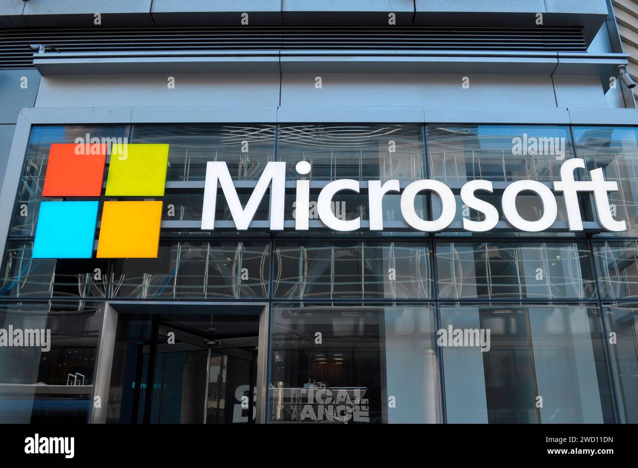 New York, United States. 17th Jan, 2024. The Microsoft logo is seen ...