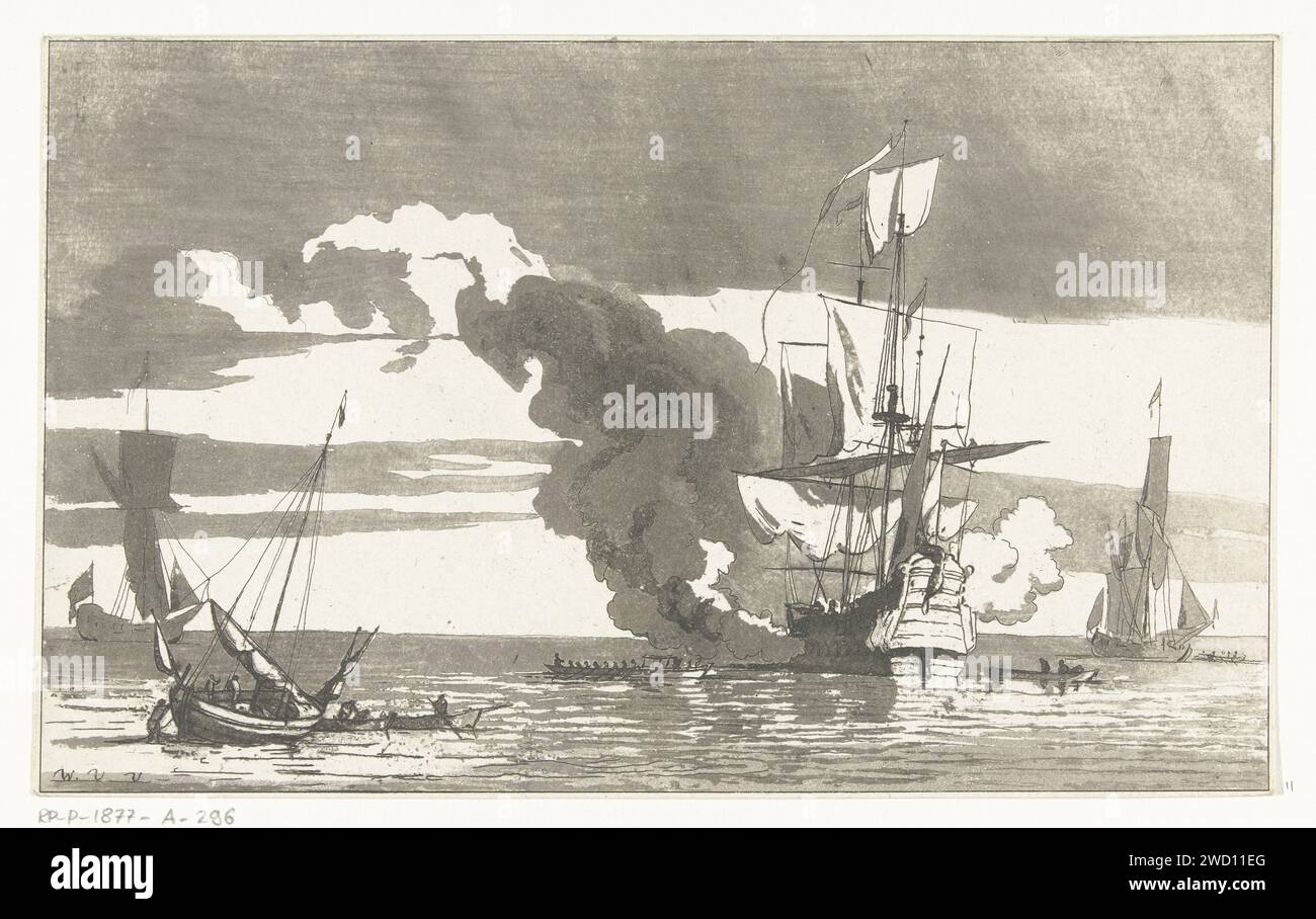 ZeeSlag, Anthonie van den Bos, after Willem van de Velde (II), After ...