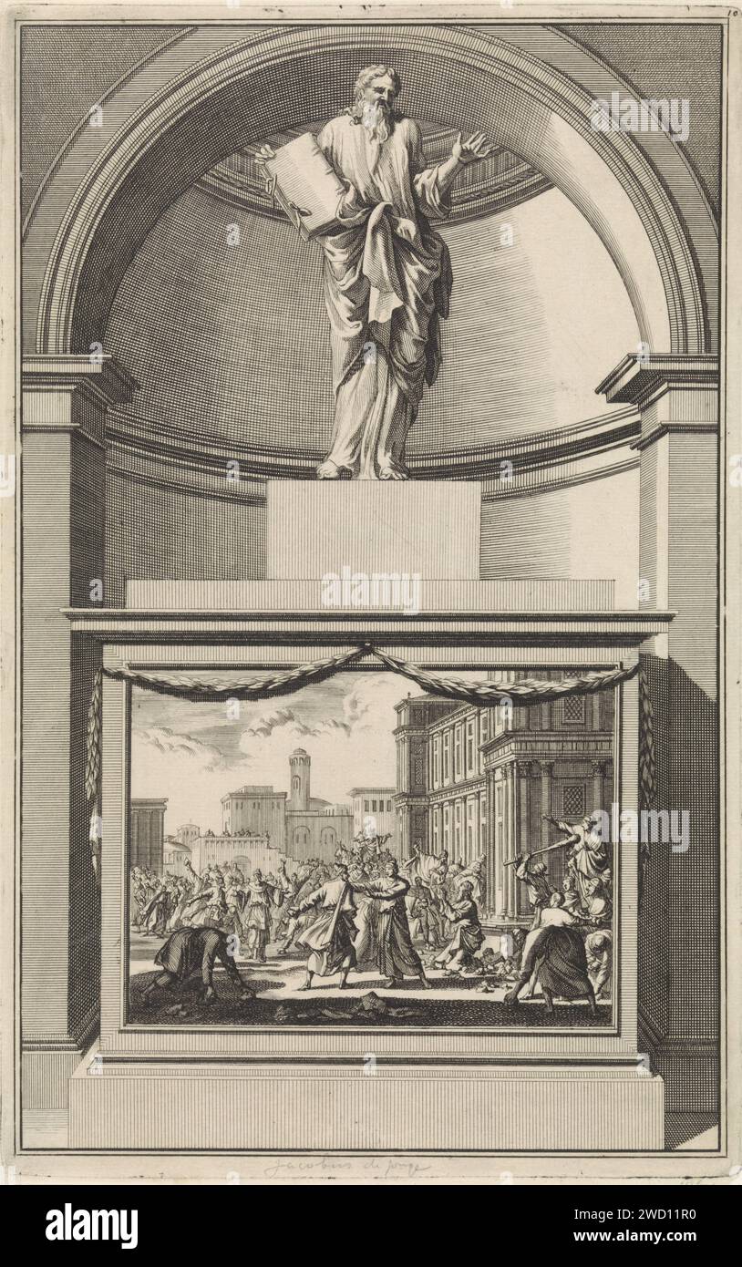 Apostle Jakobus De Lessere, Jan Luyken, After Jan Goeree, 1698 print ...