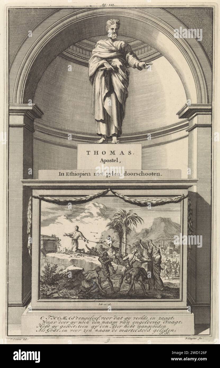 Apostle Tomas, Jan Luyken, After Jan Goeree, 1698 print The Apostle ...