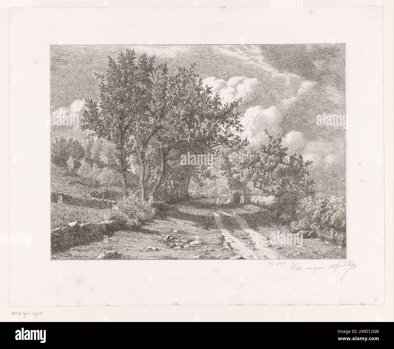 Landscape with Landweg and Low Stones Fences, Alfred Elsen, 1860 - 1910 ...