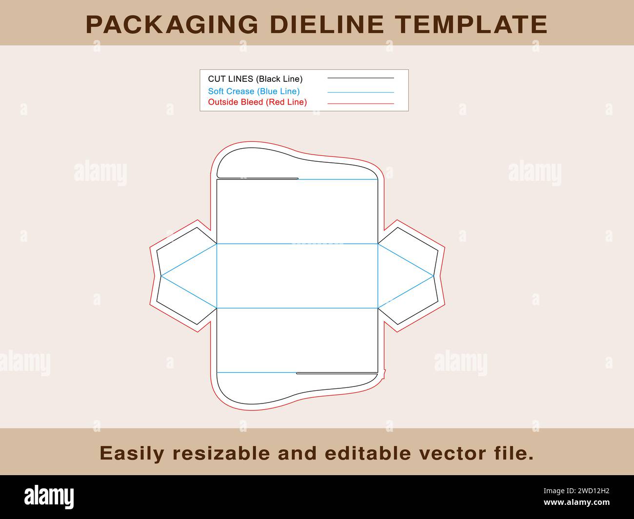 Gift Box, Party Box, Storage Box Dieline Template, Editable Vector File ...