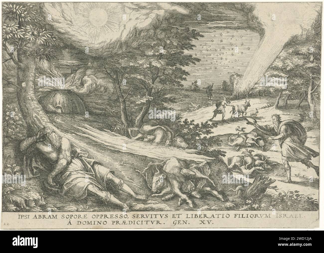 Gods verbond met Abraham, Symon Novelanus (attributed to), 1577 - 1627 print God promises ...