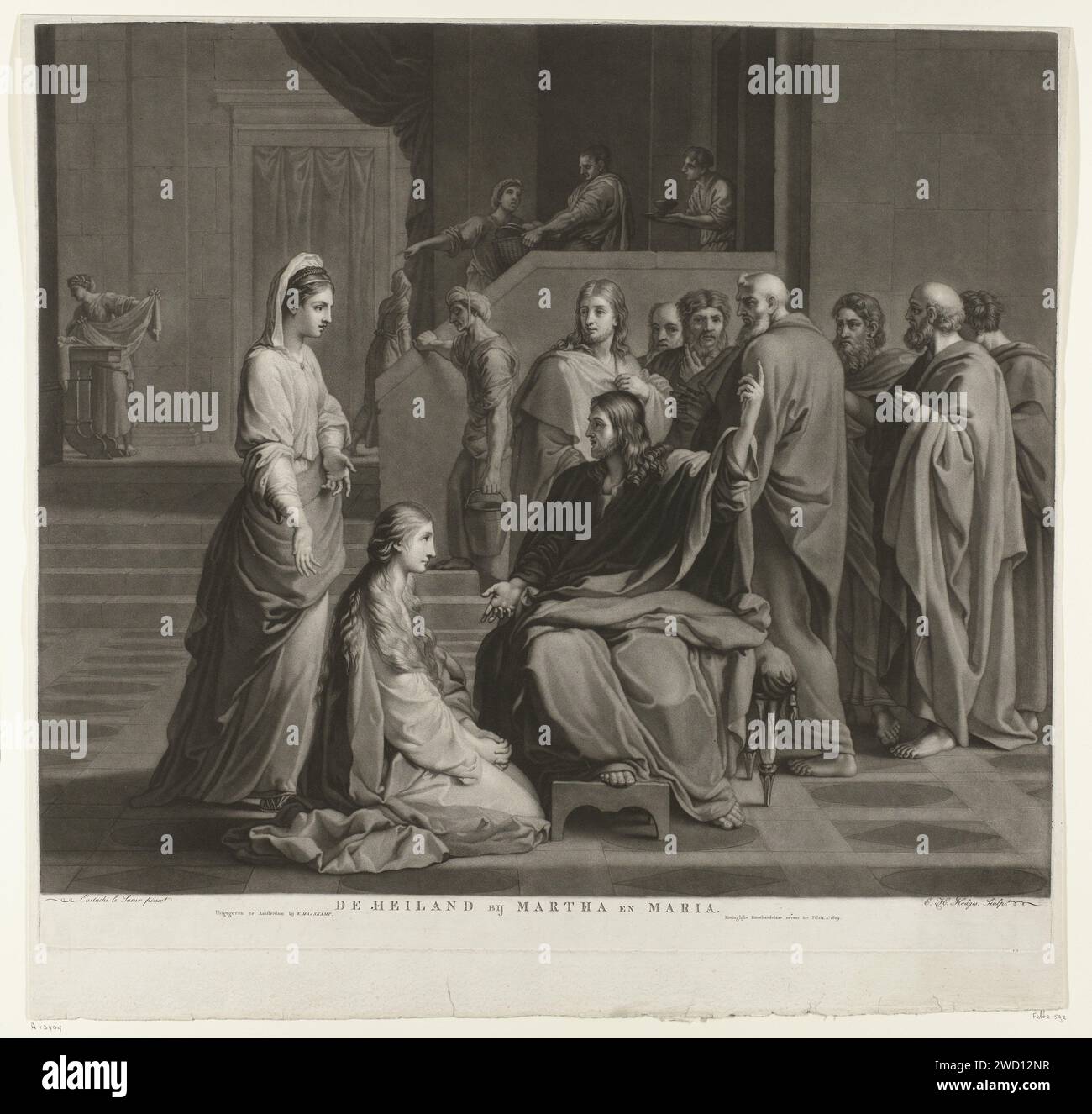 Christ with Martha and Maria, Charles Howard Hodges, after Eustache ...