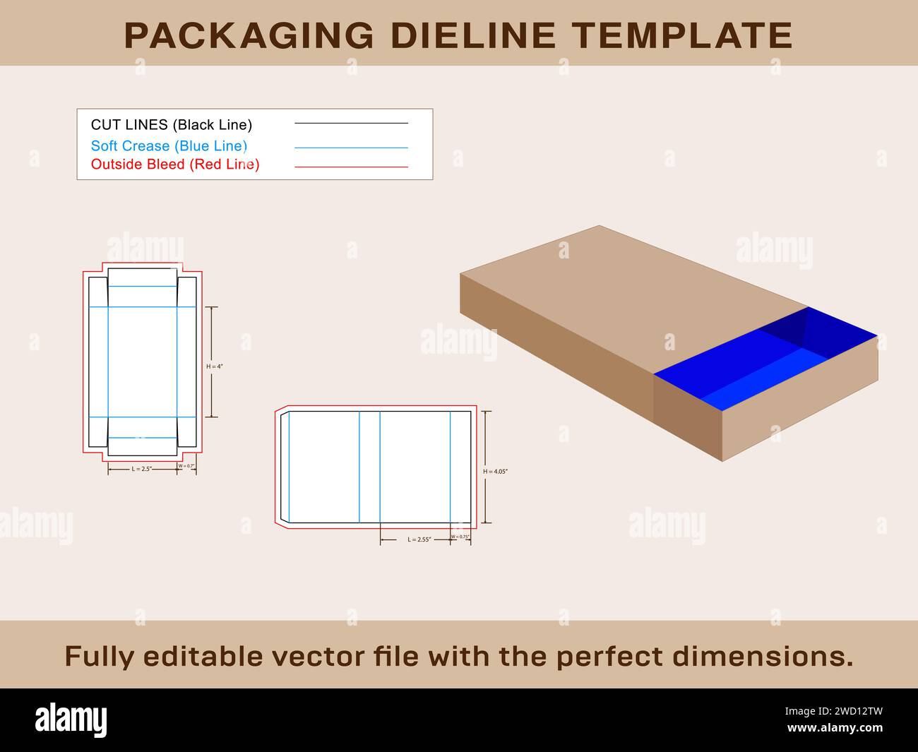 Match Box, Drawer box, sliding box, Dieline Template and 3d box, Vector ...