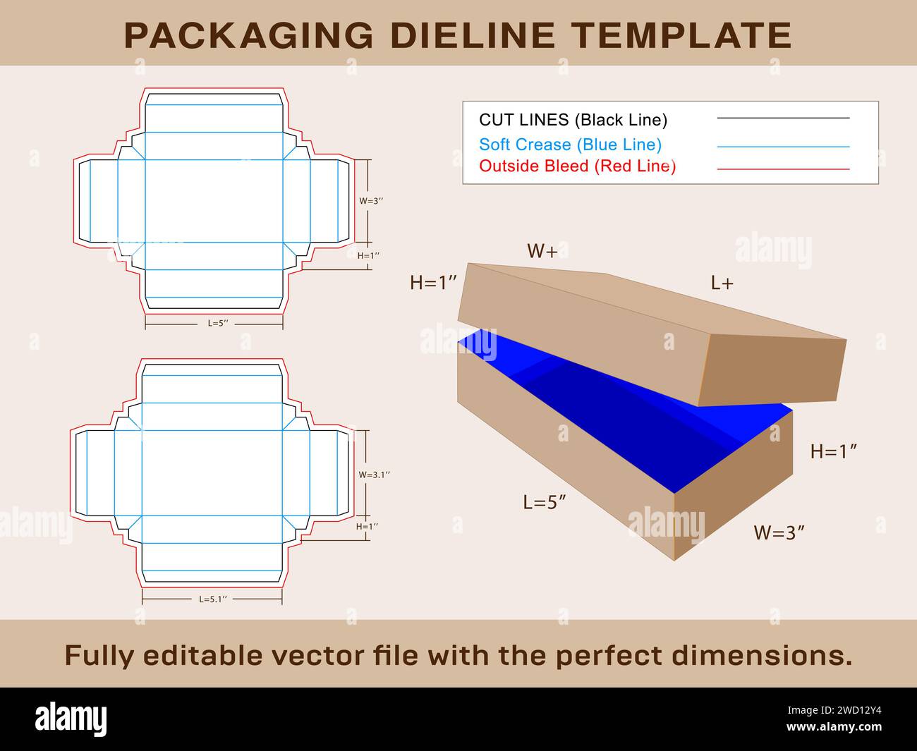 Packaging Box, Rectangle Box, Shoe Box, Dieline Template and 3d box ...