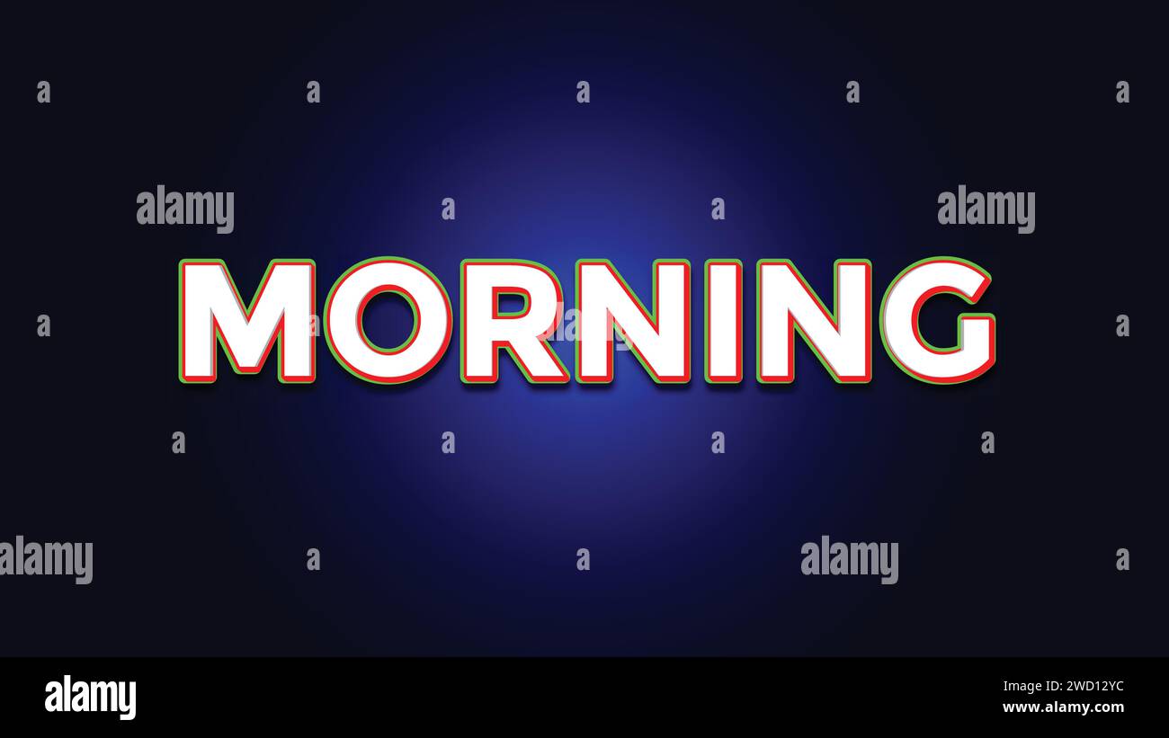 Editable text effect. morning text effect style Stock Vector Image ...