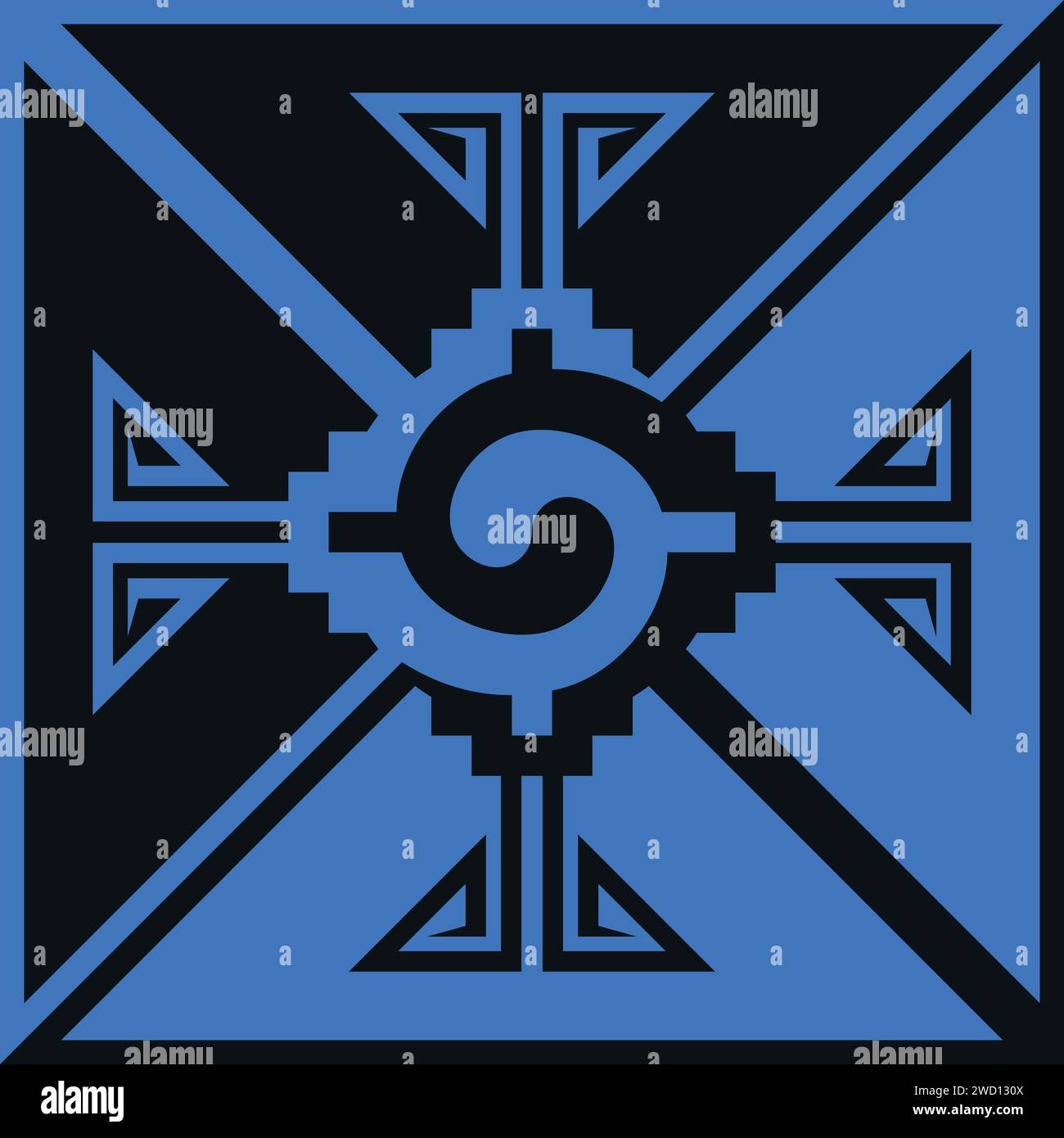 Vector design of Aztec civilization tribal symbol, Mexican indigenous ...