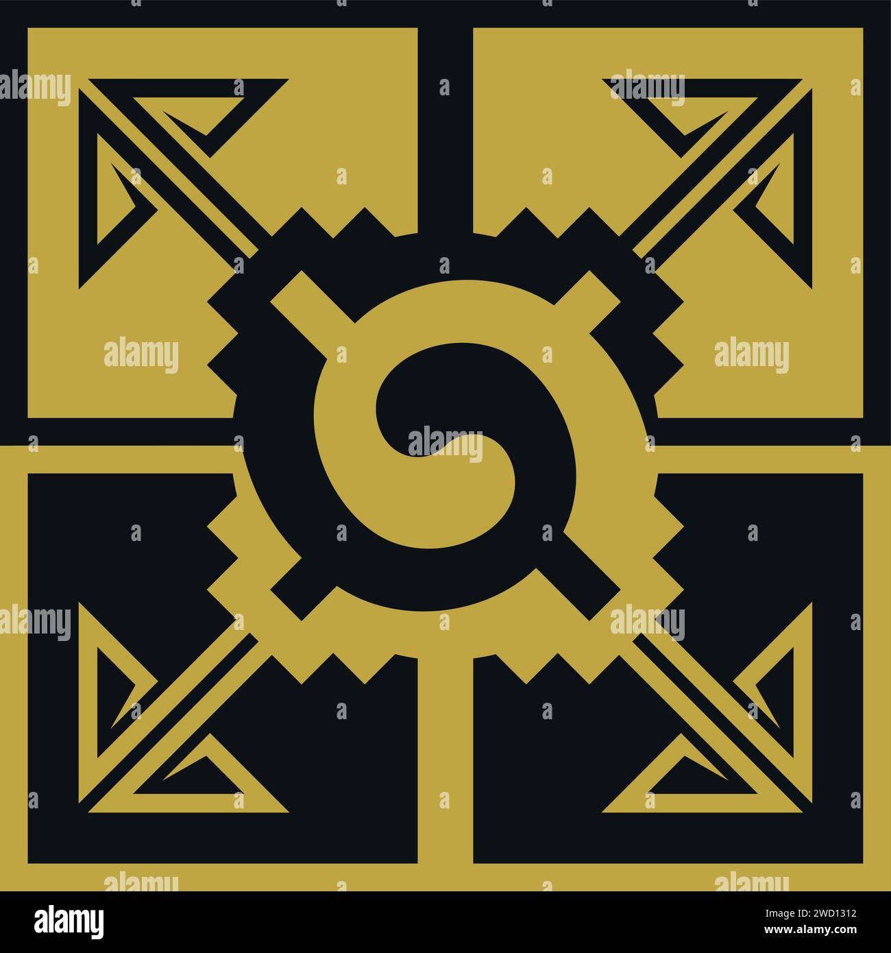 Vector design of Aztec civilization tribal symbol, Mexican indigenous ...