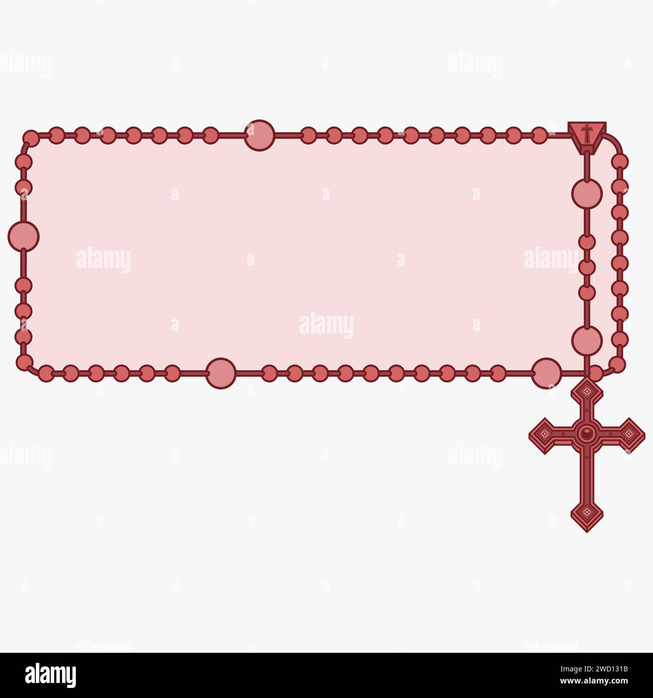 Vector design of frame for photography with Catholic rosary, rosary ...