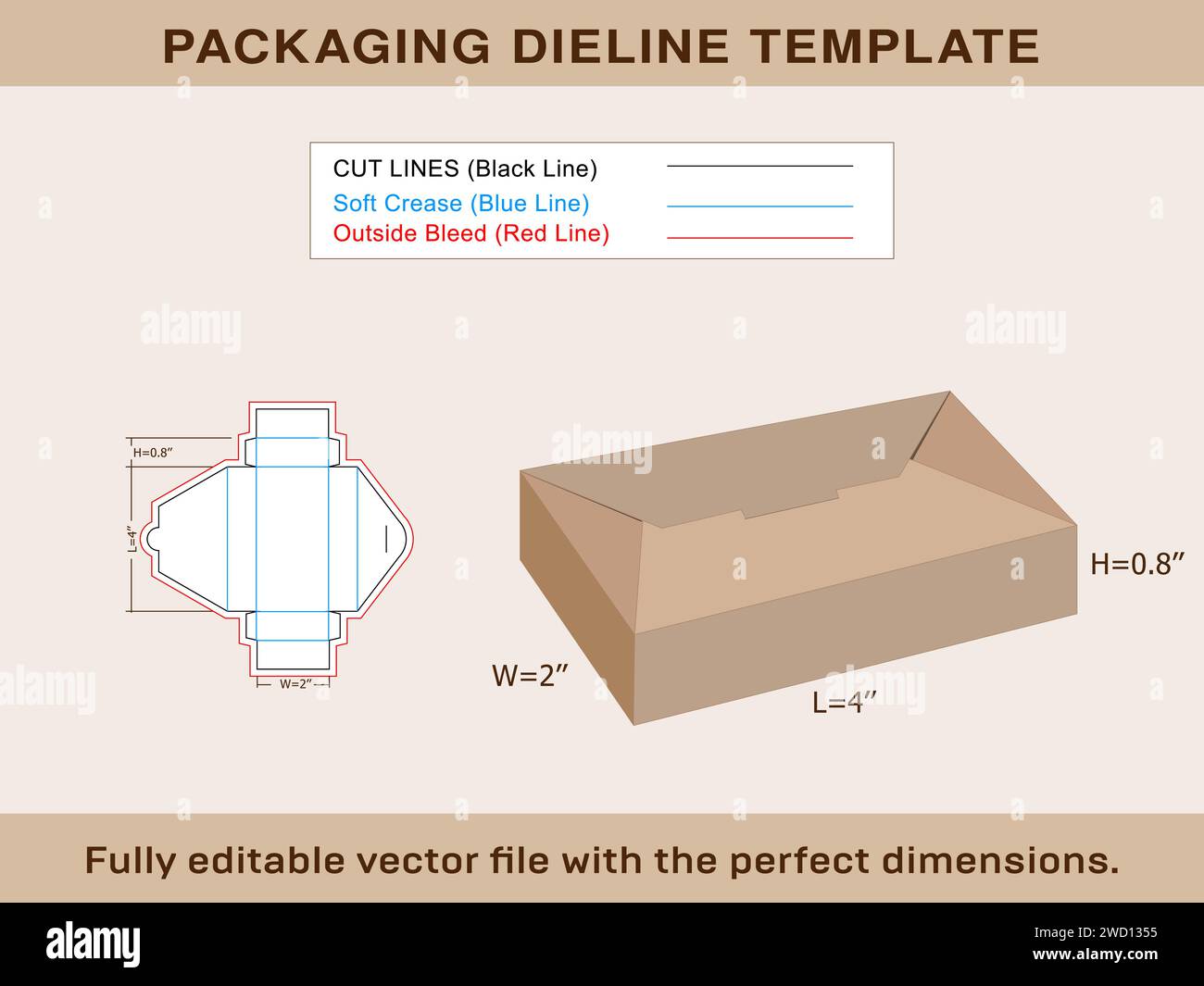 Rectangle Box, Storage Box, Packaging Box, Dieline Template, Vector ...