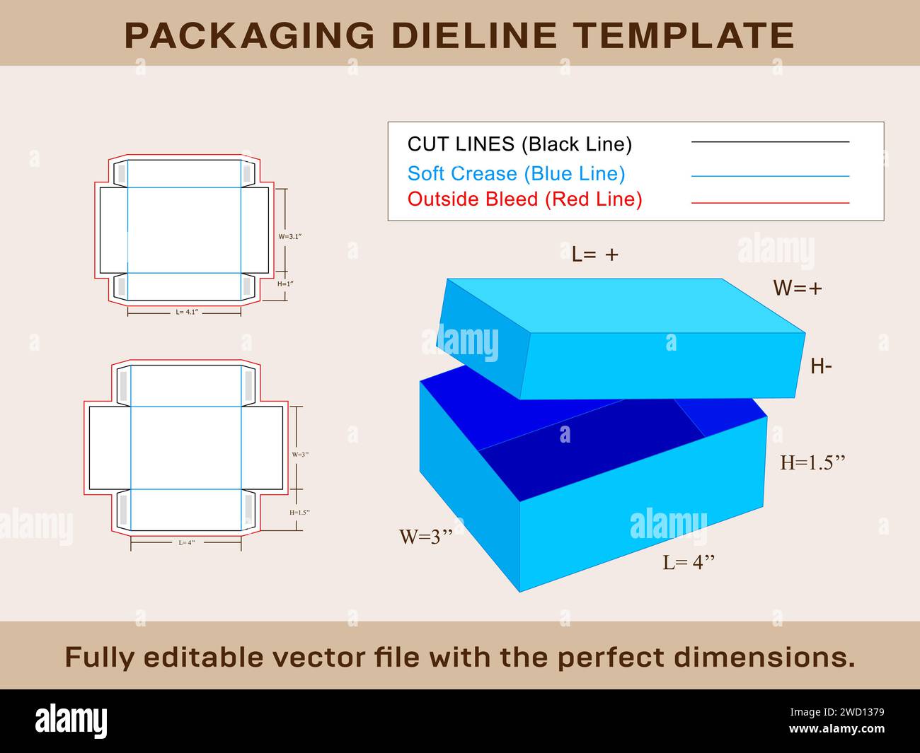 Shoe Box, Rectangle Box, Packaging box, Dieline Template, Vector File ...
