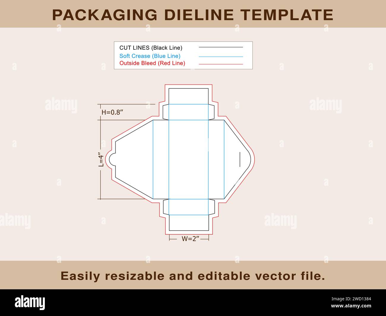 Rectangle Box, Storage Box, Packaging Box, Dieline Template, Vector ...