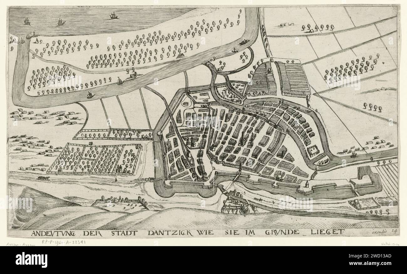 Map of Danzig, Aegidius Dickmann, 1625 print print maker: Danzig ...