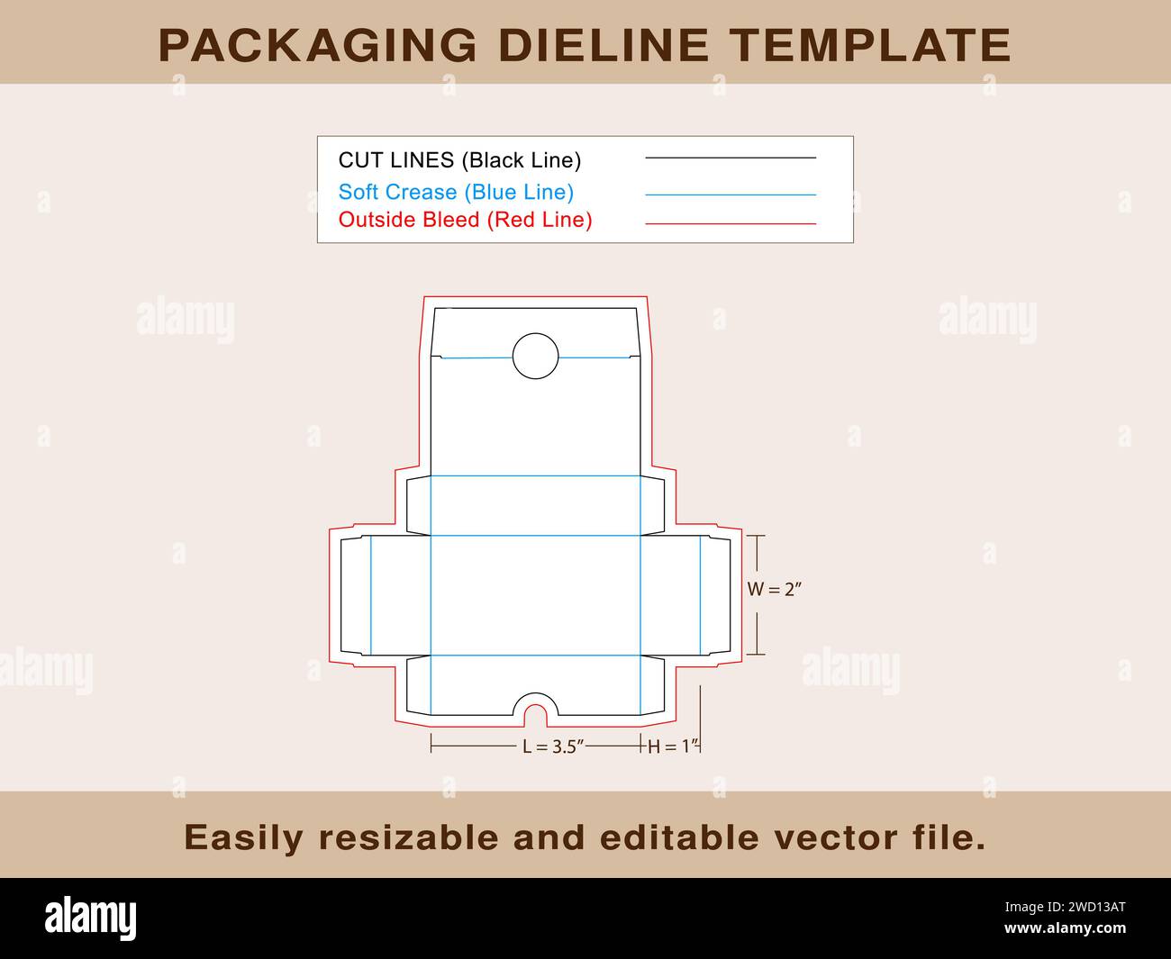 Shoe Cardboard Box Dieline Template, Editable Vector File Stock Vector ...