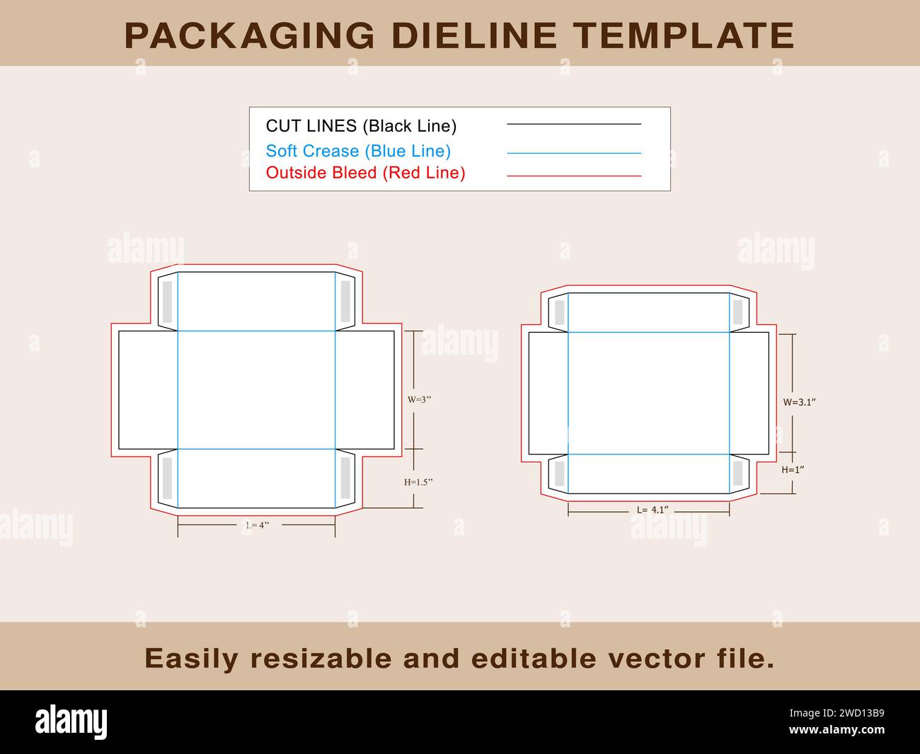 Shoe Box, Rectangle Box, Packaging box, Dieline Template, Editable ...
