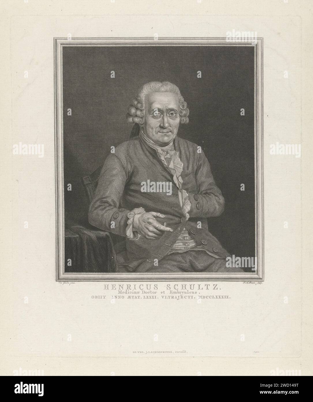 Portrait of Henricus Schultz, Pieter Hendrik Jonxis, after Christiaan ...