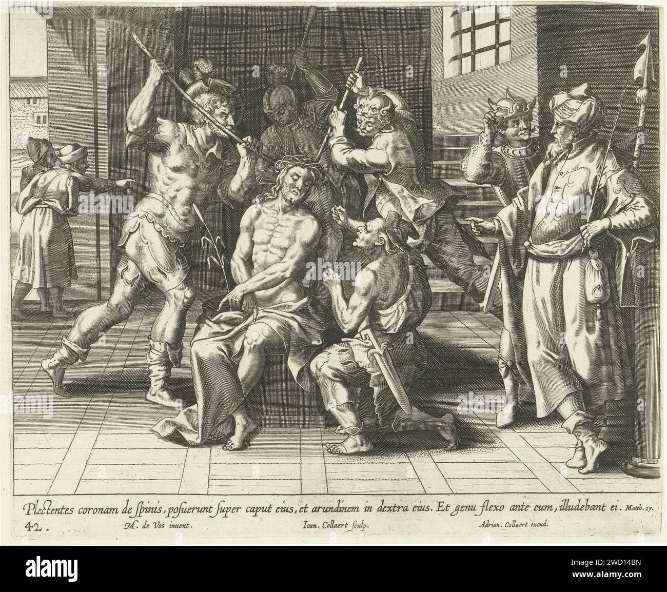 Christ is crowned the crown of thorns, Jan Collaert (II), After Maerten ...