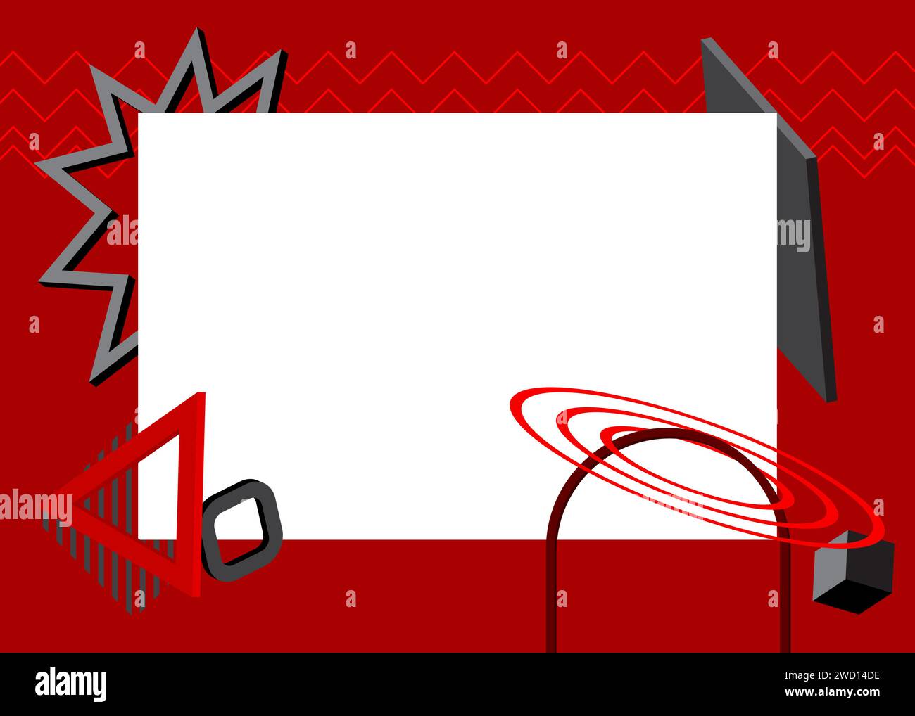 Balck and red geometrical graphic retro theme background with place for ...