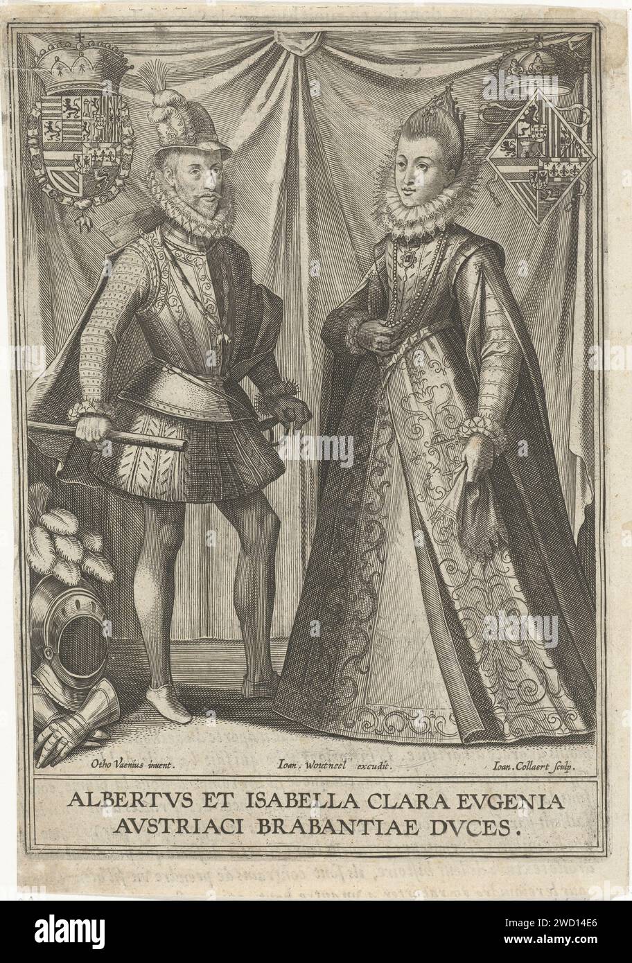 Portrait of Albrecht and Isabella van Austria, Jan Collaert (II), After ...