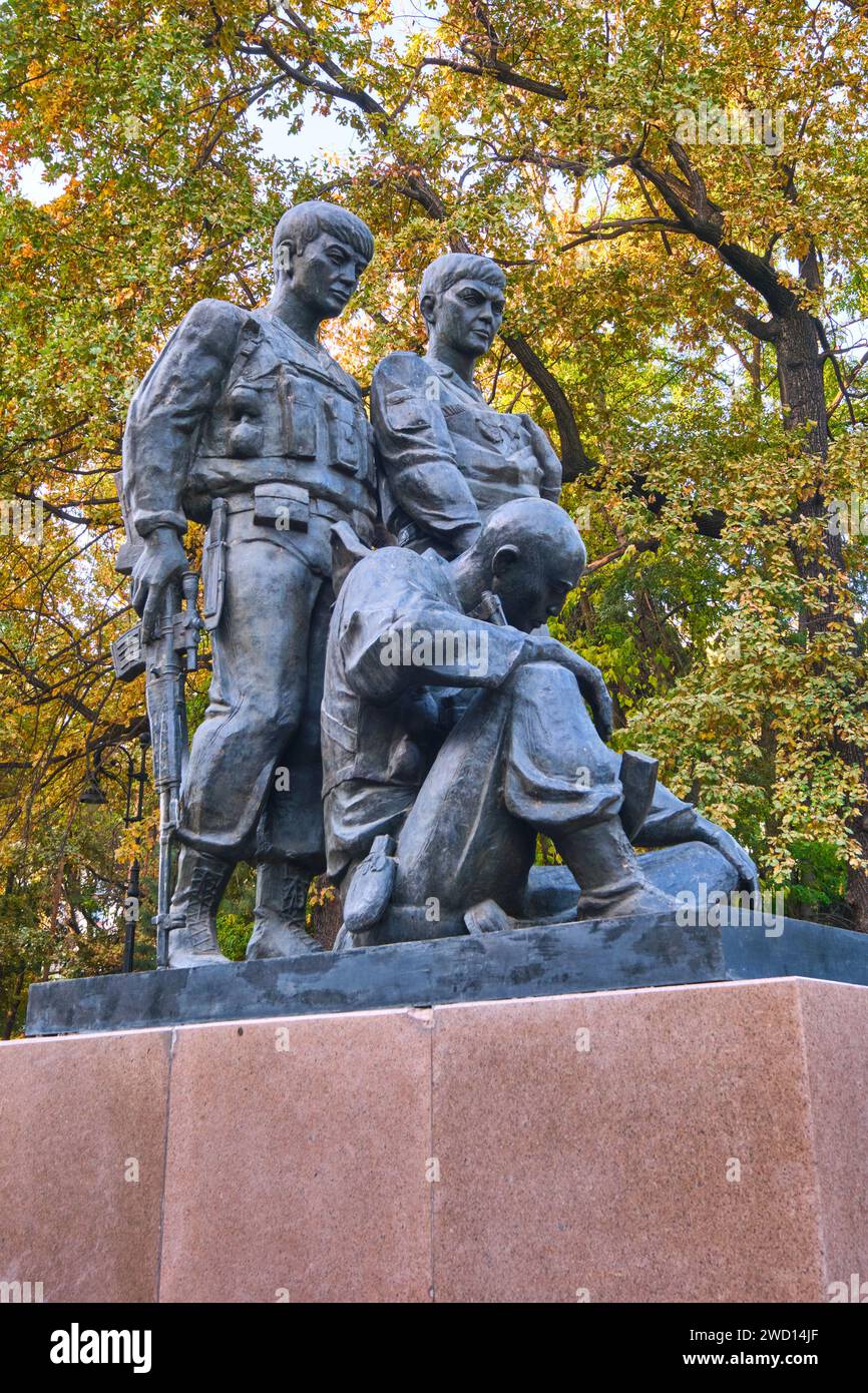 A military, armed forces war memorial for dead, killed soldiers in ...