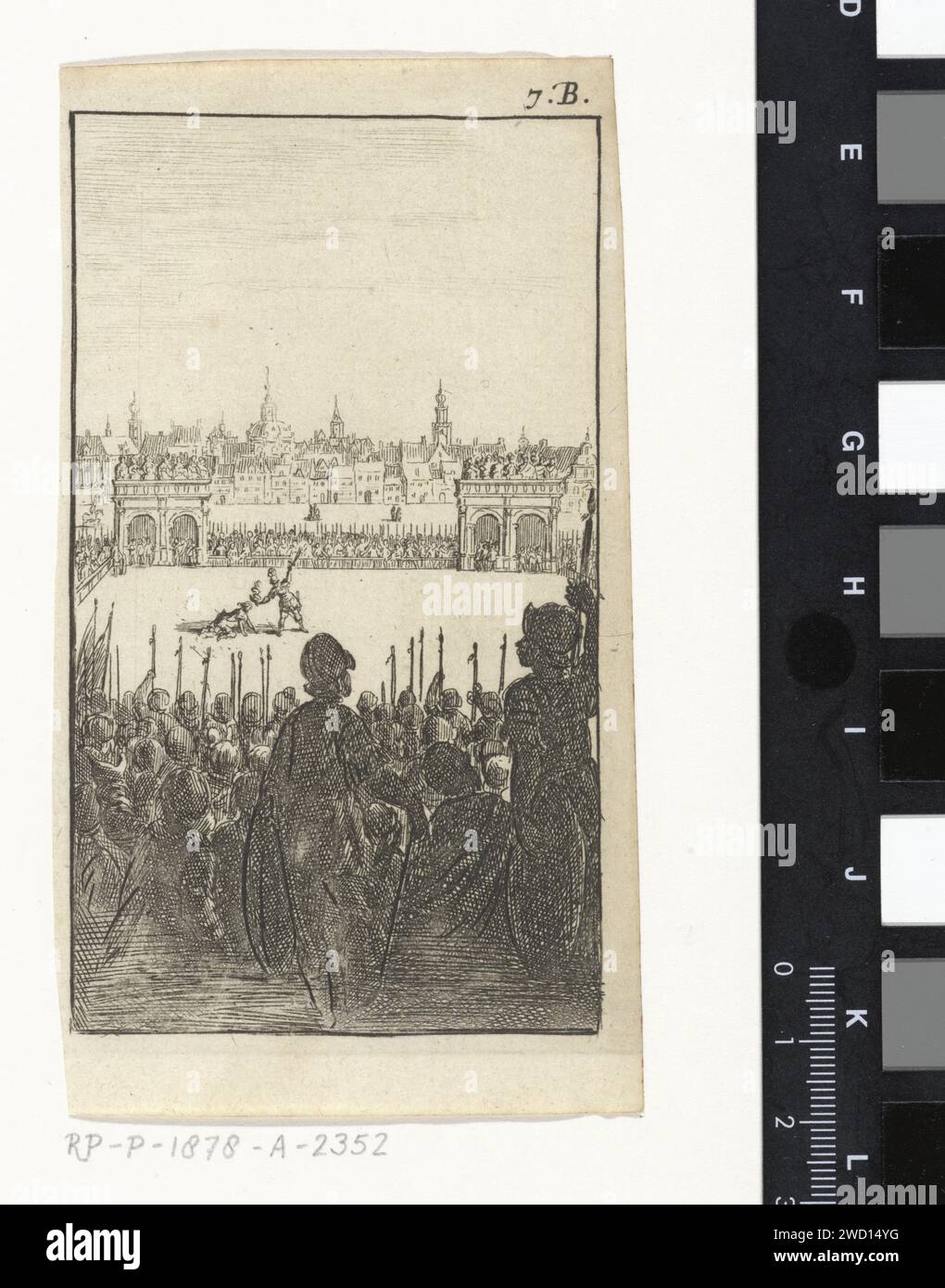 Fight between two armed men, Abraham Dircksz. Santvoort, 1667 print On ...