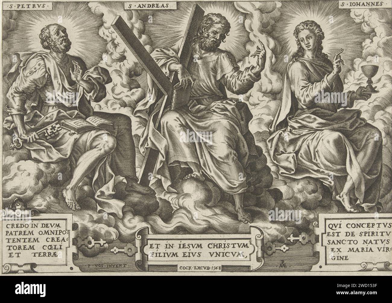Three Apostles Petrus, Andreas and Johannes, Pieter van der Heyden, After Peter de Vos (II ...