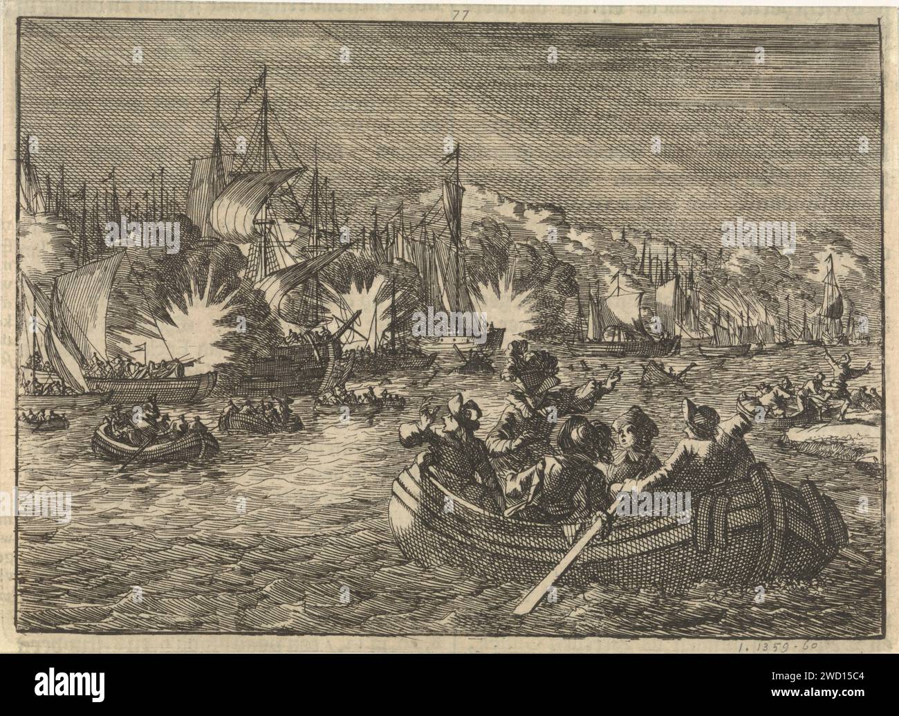 Spanish fleet on the Scheldt conquered and burned by Dutchmen, 1631 ...