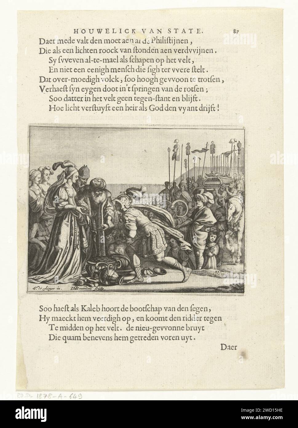 Achsa and Otniël, Daniël van den Bremden, After Simon de Vlieger, 1537 ...