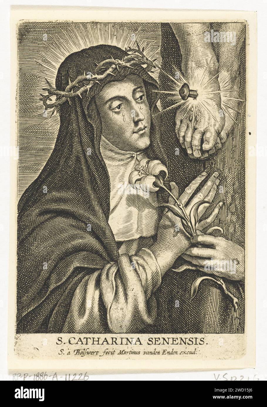 Holy Catharina van Siena with Stigmata at Crucifix, Schelte Adamsz ...