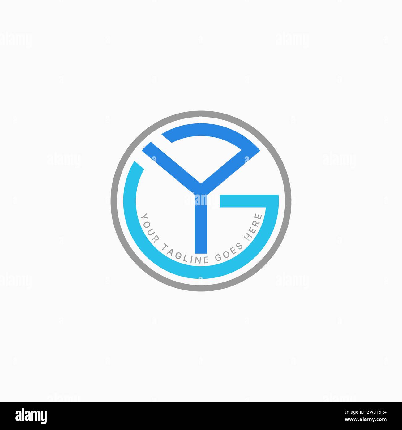 Logo design graphic concept creative premium vector stock initial letter YG or GY font line ...